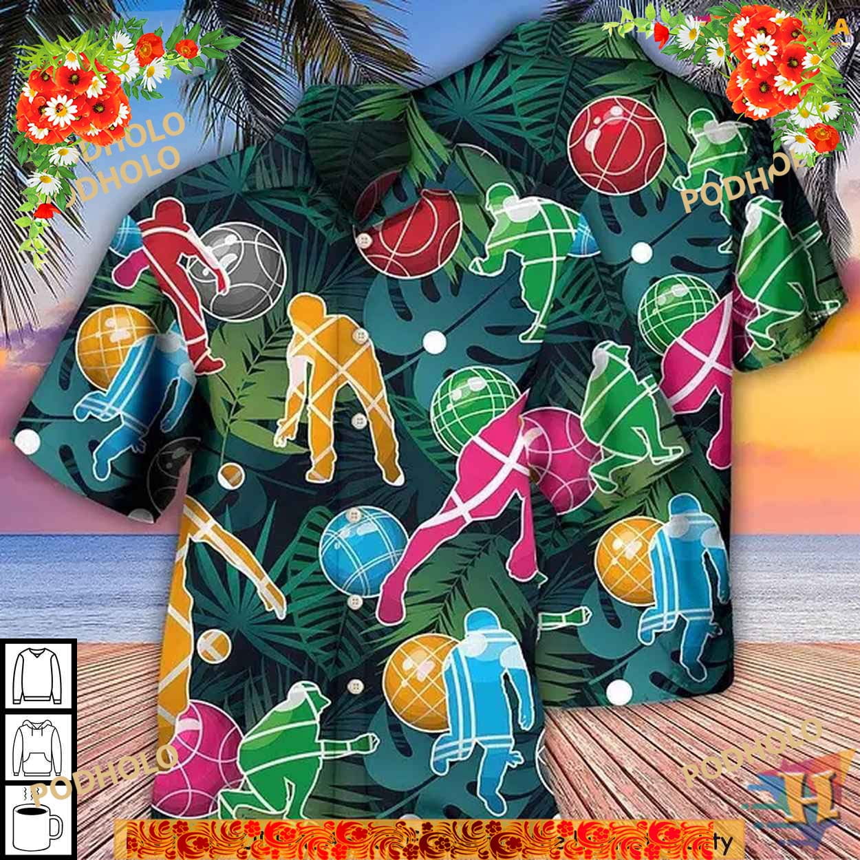 Colorful Ball Game Aloha Shirt, Perfect Sports Themed Hawaiian Top ...
