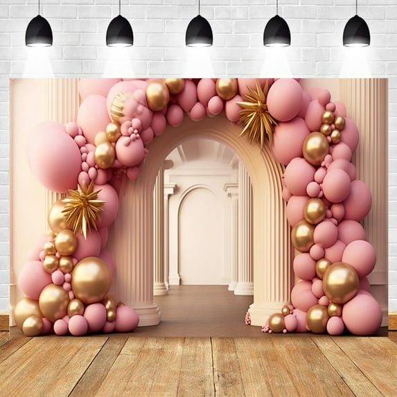 Colorful Balloon Baby 1st Birthday Backdrop Photography Newborn Baby ...
