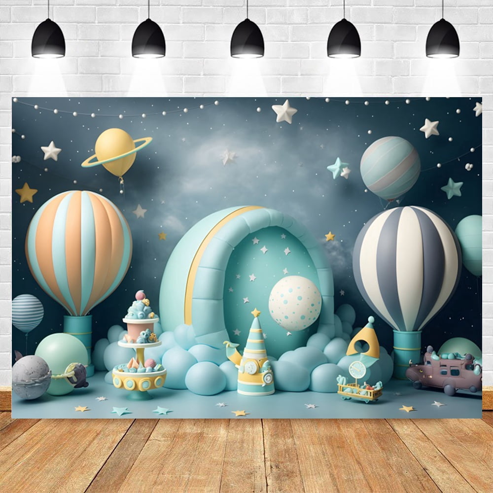 Colorful Balloon Baby 1st Birthday Backdrop Photography Newborn Baby ...