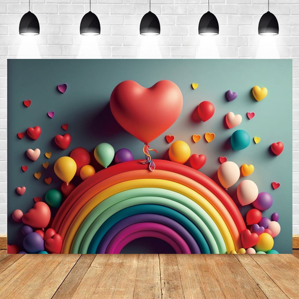 Colorful Balloon Baby 1st Birthday Backdrop Photography Newborn Baby ...
