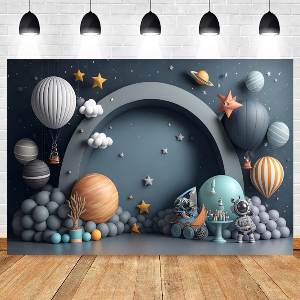 Colorful Balloon Baby 1st Birthday Backdrop Photography Newborn Baby ...