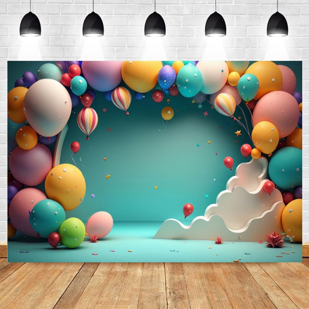 Colorful Balloon Baby Shower 1st Birthday Photography Backdrop Arch ...