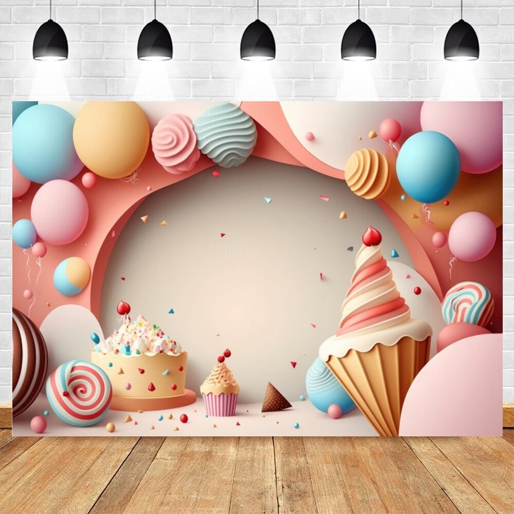 Colorful Balloon Baby Shower 1st Birthday Photography Backdrop Arch ...