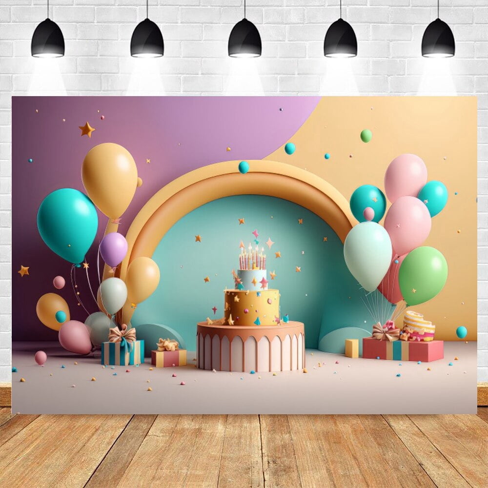 Colorful Balloon Baby Shower 1st Birthday Photography Backdrop Arch ...