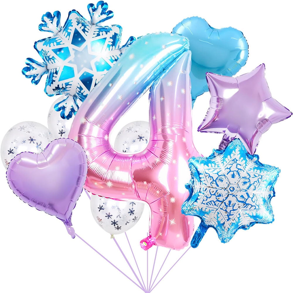 Colorful Balloon Decoration Set Snowflake Number Balloons for Birthday ...