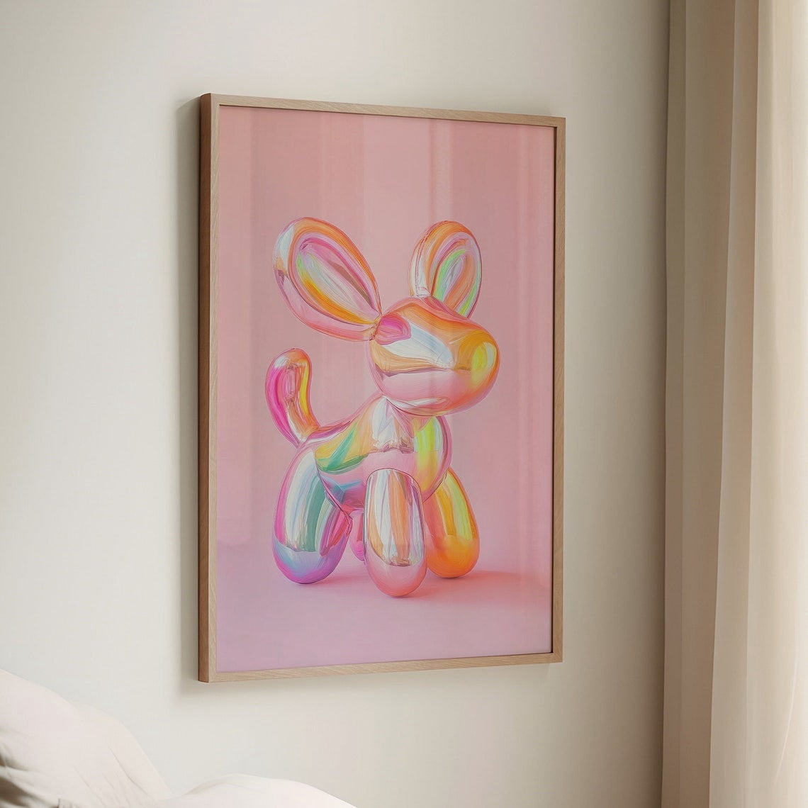 Colorful Balloon Dog Poster Creative Wall Art Trendy Art Pink Poster ...