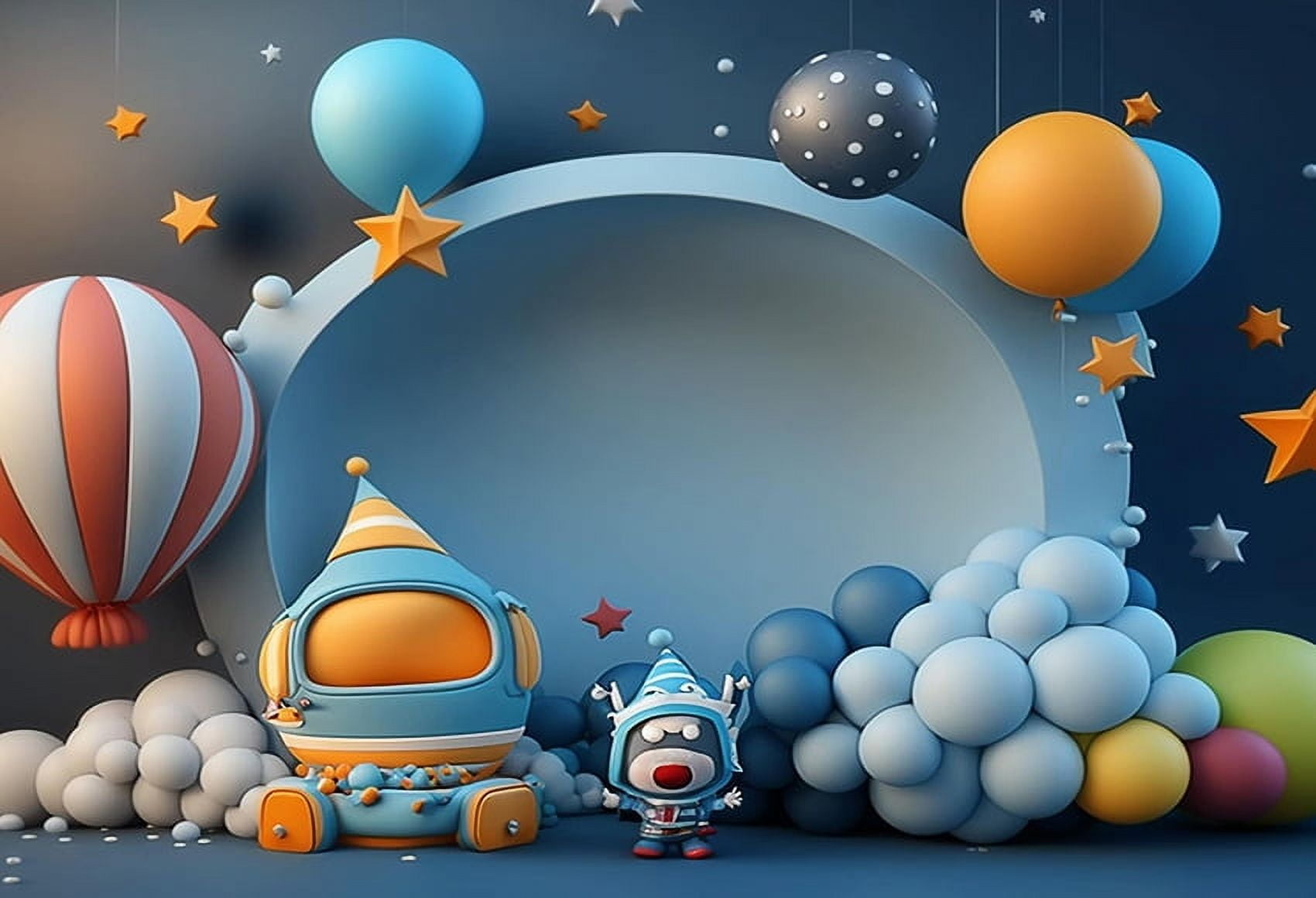 Colorful Balloon Flower Baby Kids Birthday Party Cake Smash Portrait r ...