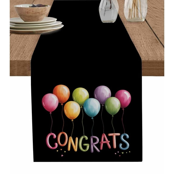 Colorful Balloon Graduation Table Runner 120 Inches, Modern Art Bed ...