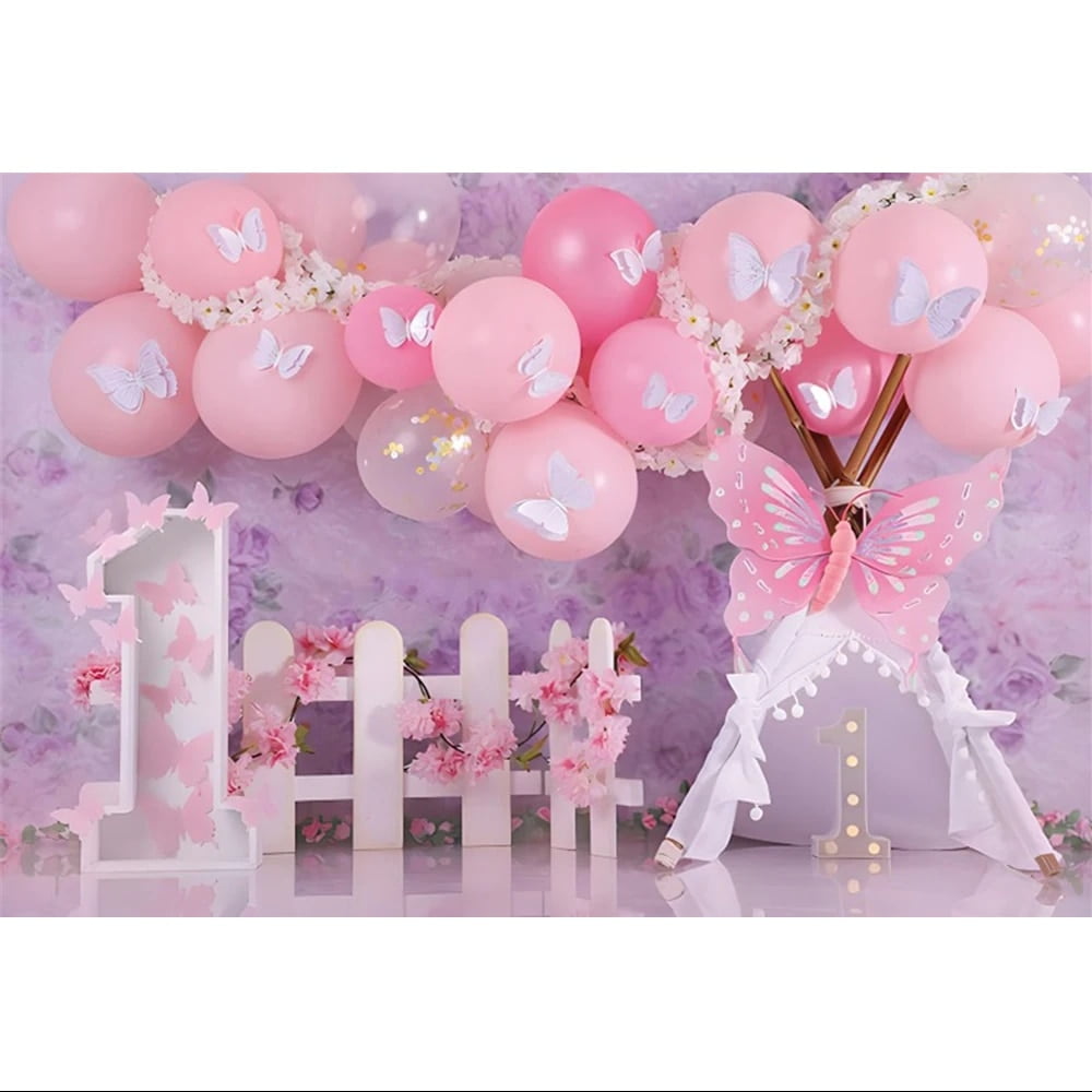 Colorful Balloon Photography Backdrops Boy Girl One Year Birthday Party ...