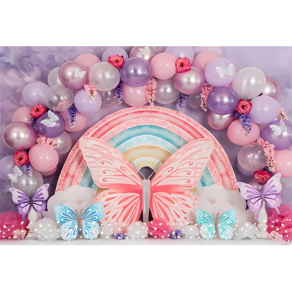 Colorful Balloon Photography Backdrops Boy Girl One Year Birthday Party ...