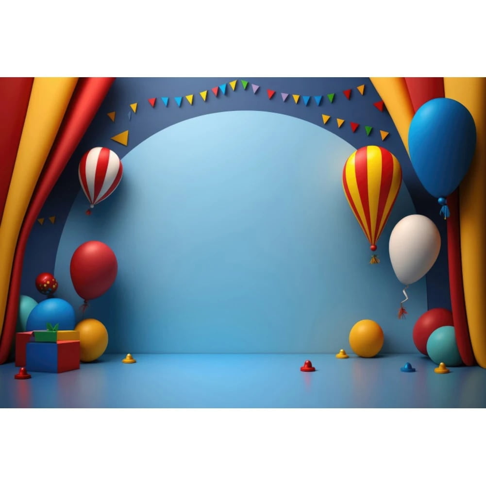 Colorful Balloon Photography Backdrops Boy Girl One Year Birthday Party ...