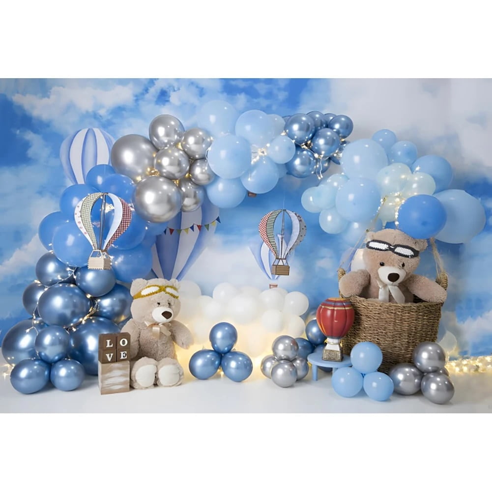 Colorful Balloon Photography Backdrops Boy Girl One Year Birthday Party ...