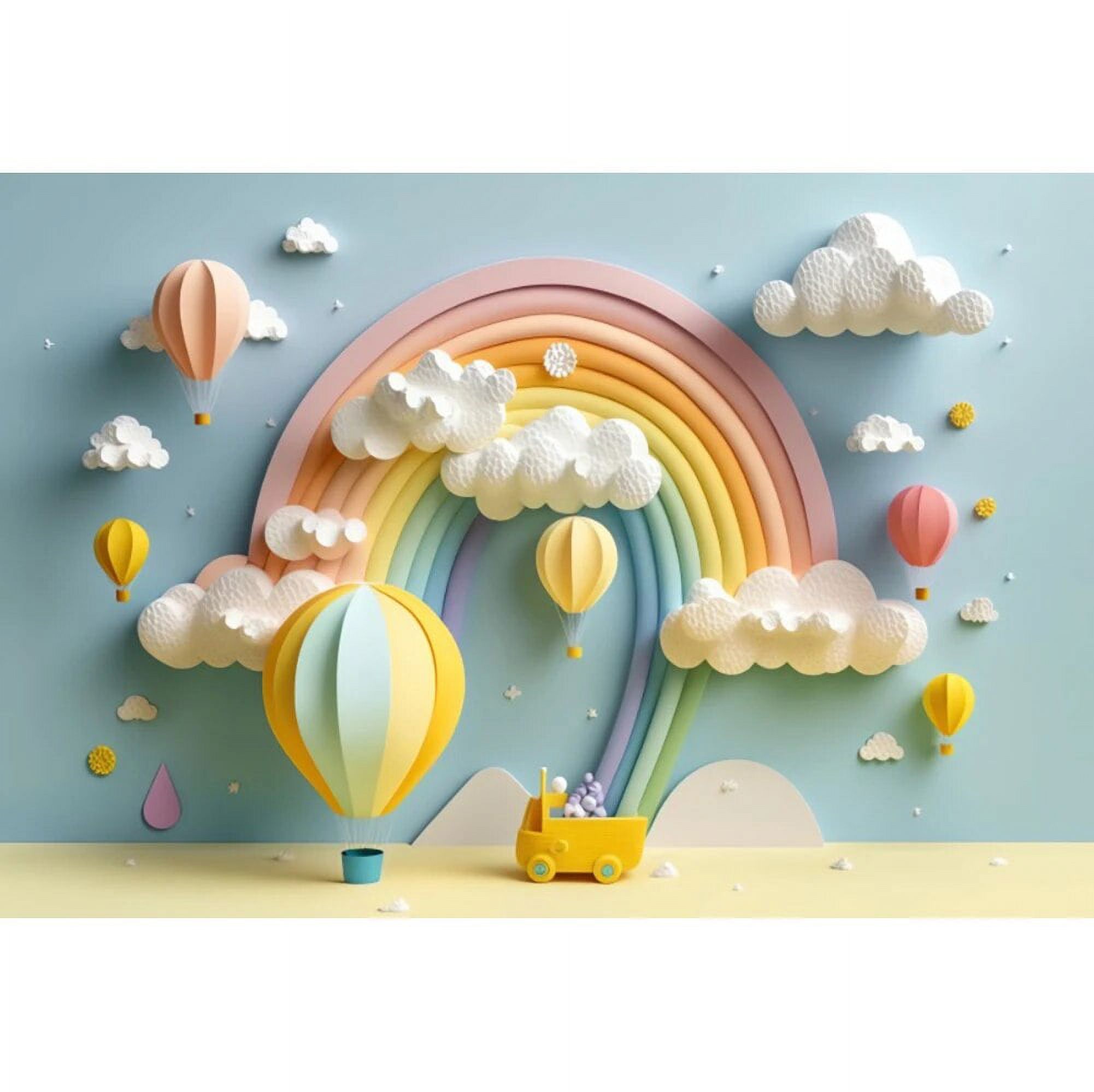Colorful Balloon Photography Backdrops Boy Girl One Year Birthday Party ...