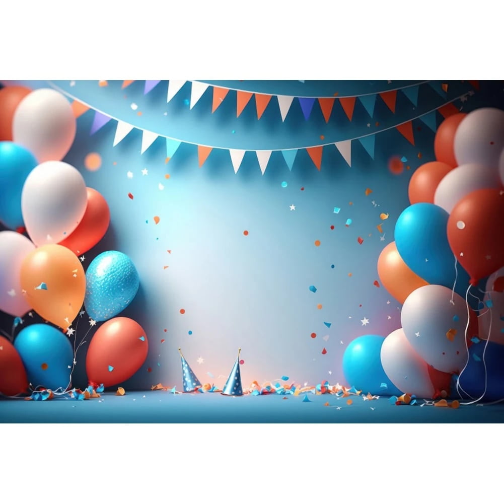 Colorful Balloon Photography Backdrops Boy Girl One Year Birthday Party ...