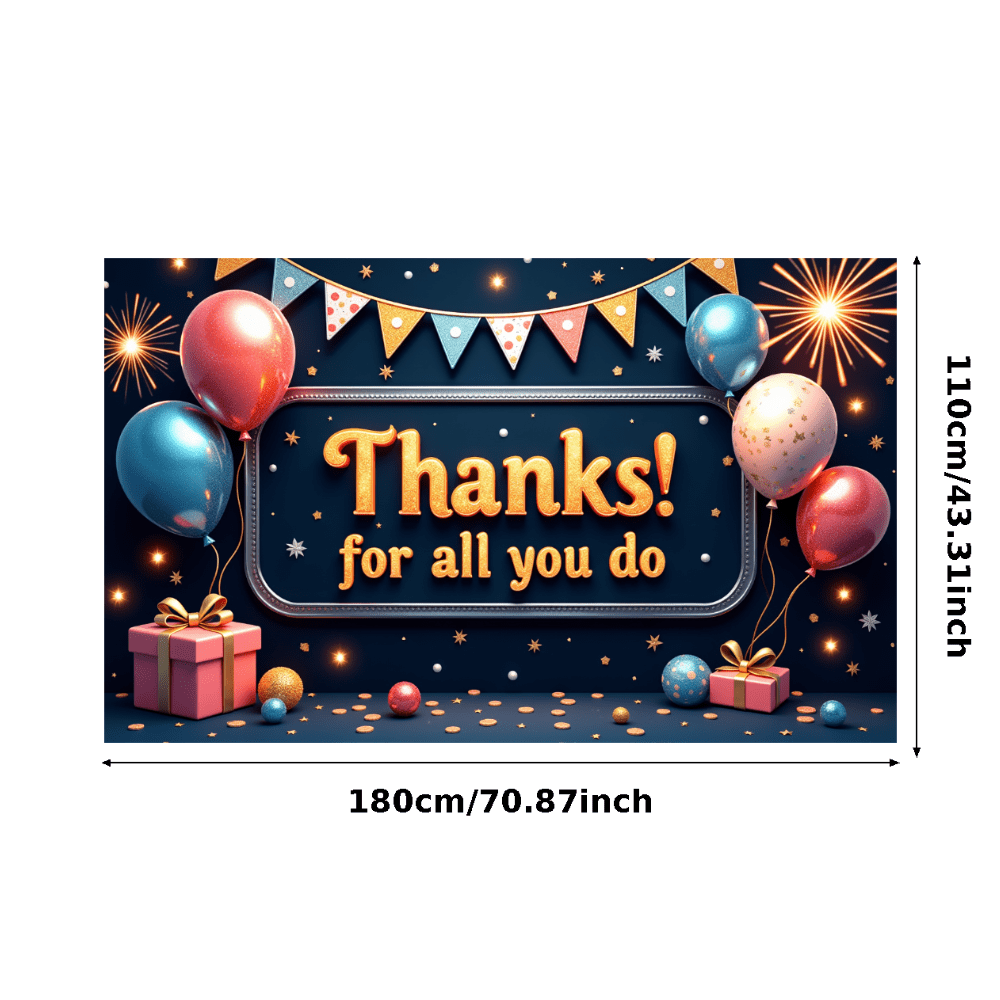 Colorful Balloon Thanks Banner Decorative Fireworks Gift Box ...