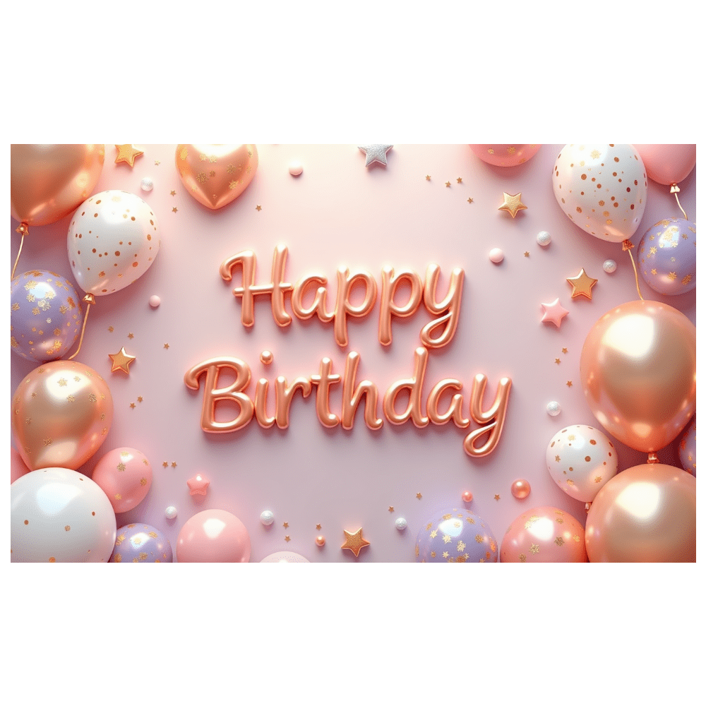 Colorful Balloons Birthday Party Banner Decorative Confetti Happy ...