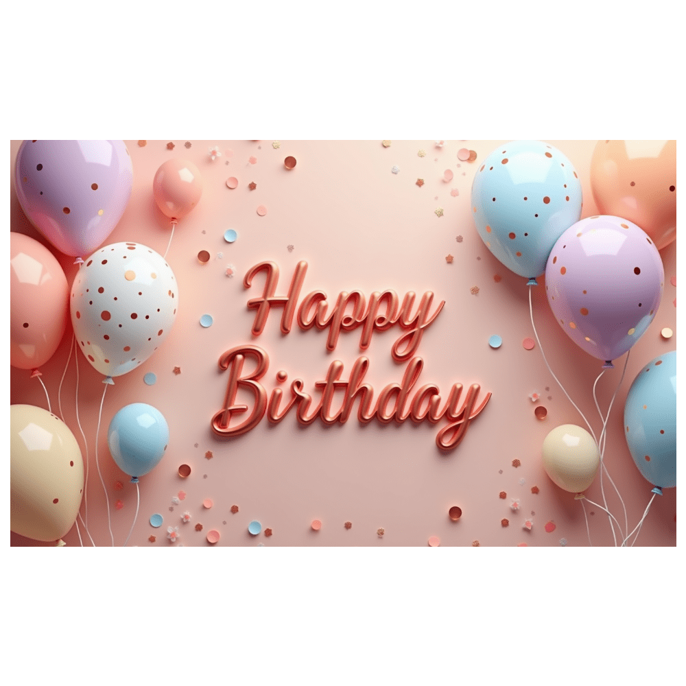 Colorful Balloons Birthday Party Banner Decorative Confetti Happy ...