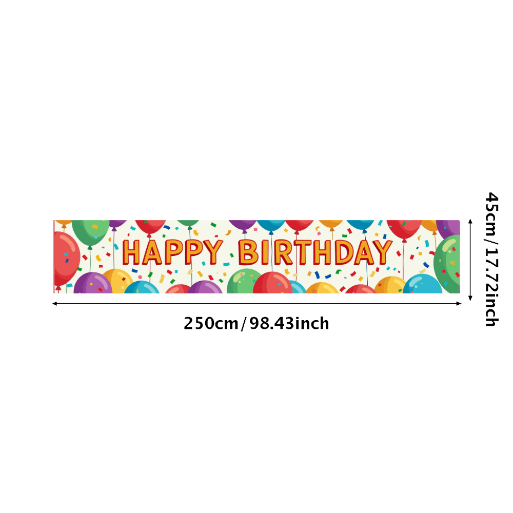 Colorful Balloons and Confetti Happy Birthday Banner Backdrop Party ...