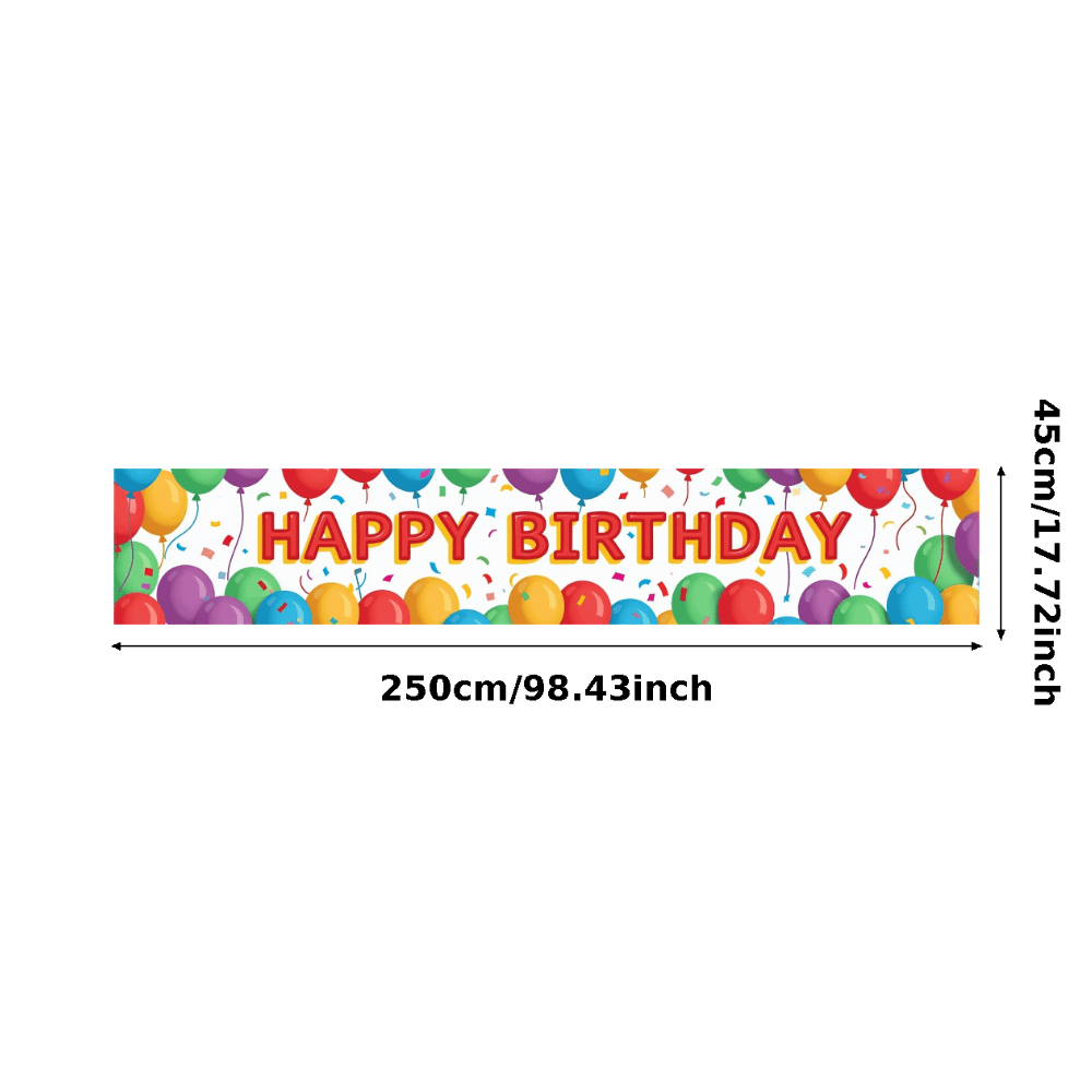Colorful Balloons and Confetti Happy Birthday Banner Backdrop Party ...