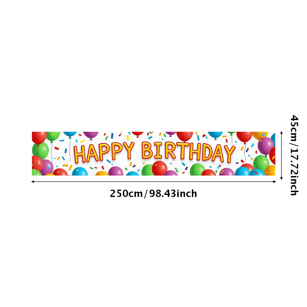 Colorful Balloons and Confetti Happy Birthday Banner Backdrop Party ...