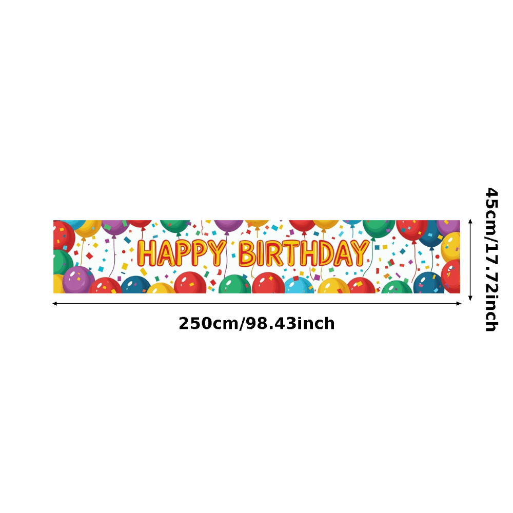 Colorful Balloons and Confetti Happy Birthday Banner Backdrop Party ...