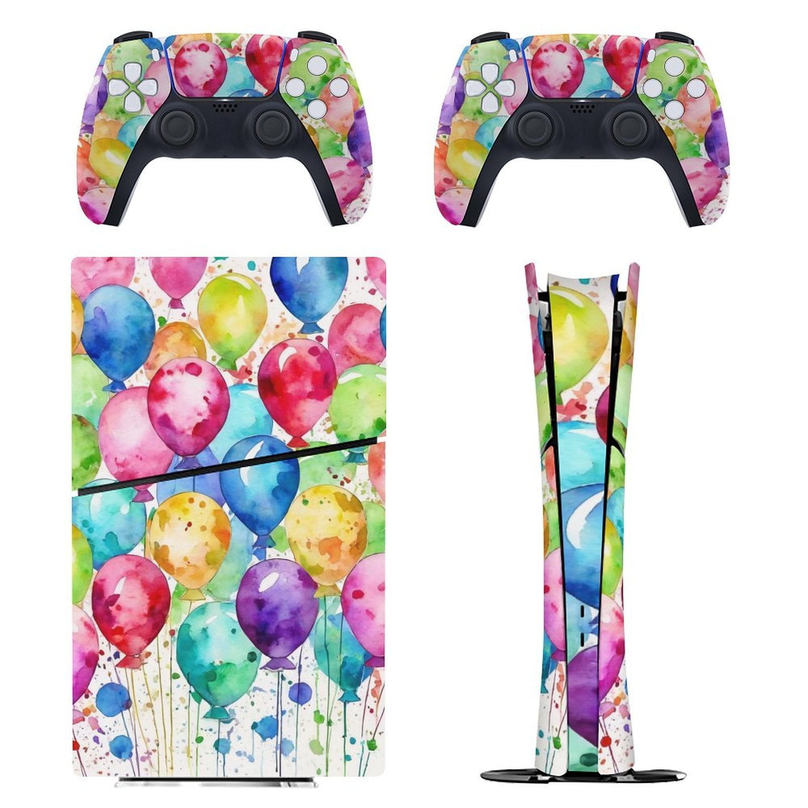 Colorful Balloons Console Skin Bundle for PS5 Pro Slim Disc & Digital ...