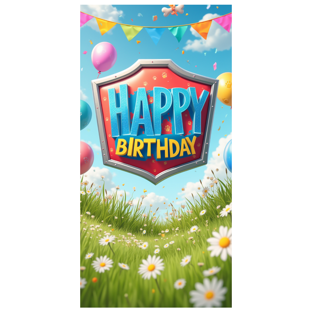 Colorful Balloons Crown Banner Decorative Design Celebration Theme ...