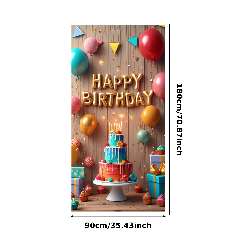 Colorful Balloons Happy Birthday Cake Party Banner for Birthday Party ...