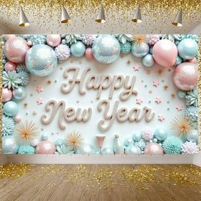 Happy New Year Party Backdrop, 72.8" X 43.3" 2025 New Year Backdrop ...