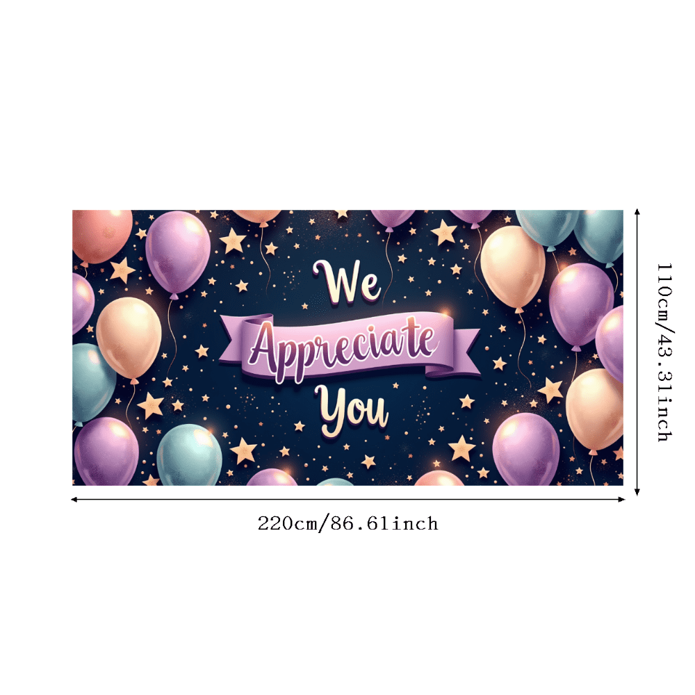 Colorful Balloons Party Banner Appreciation Event Decor for Employee ...