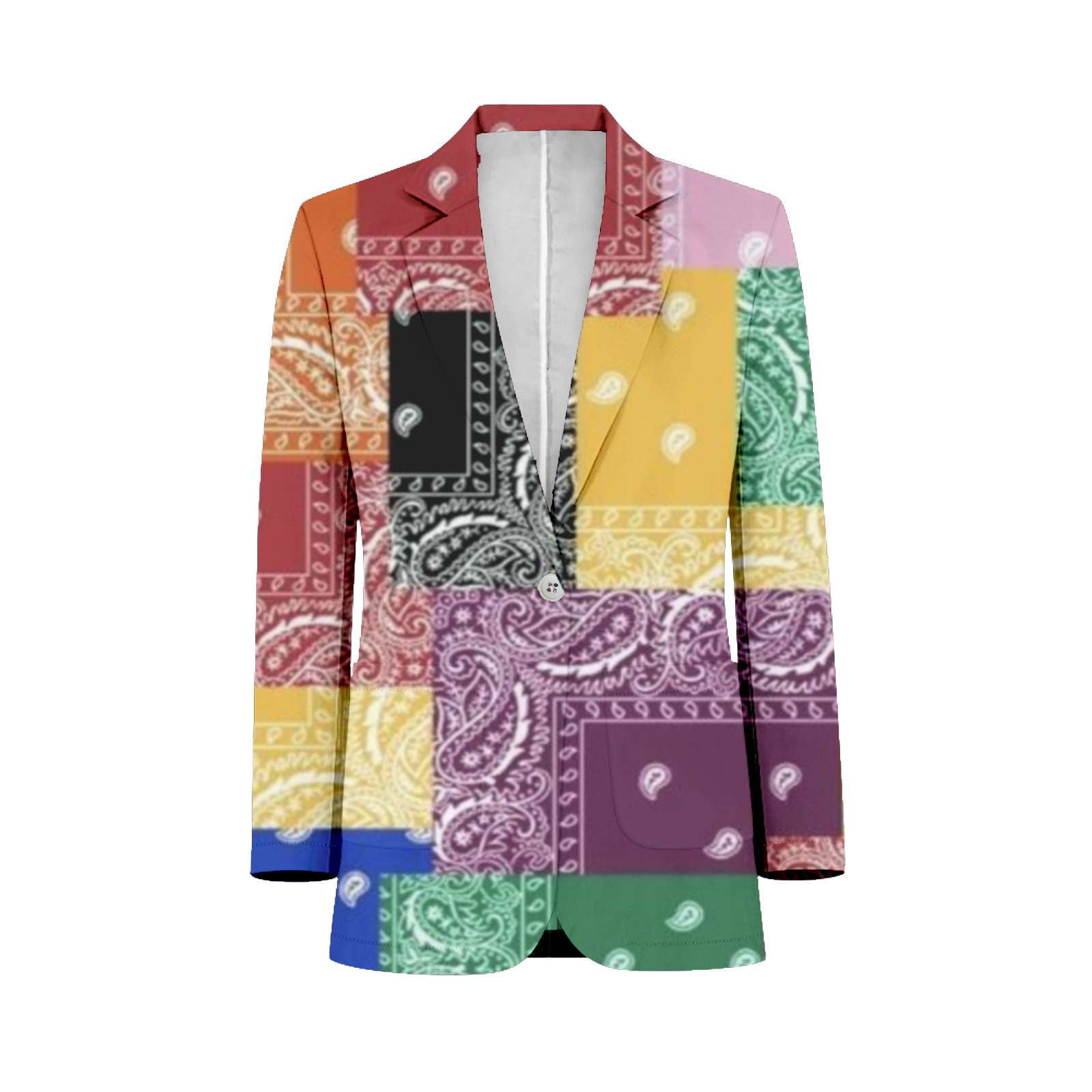 Colorful Bandana Paisley Customized Men's Suits full man Shawl Collar ...