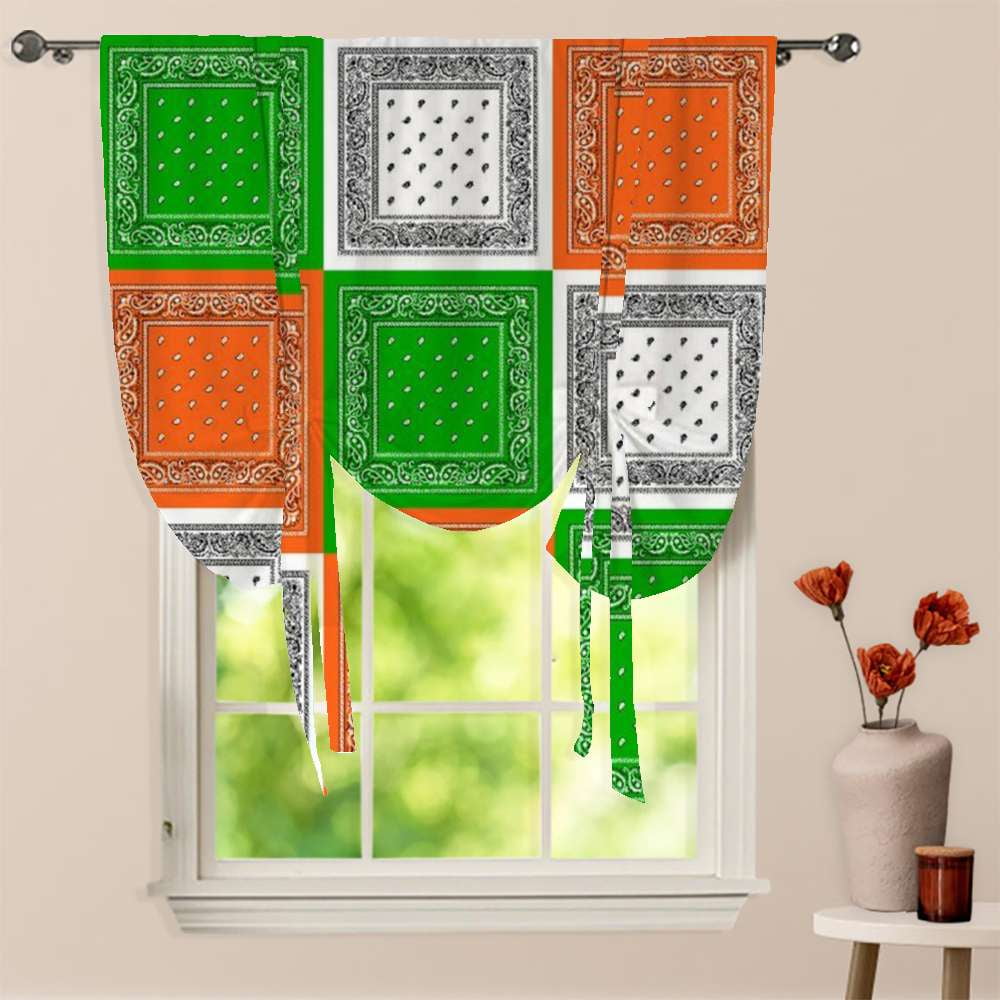 Colorful Bandana Prints Set Window Curtain for Living Room Roman ...