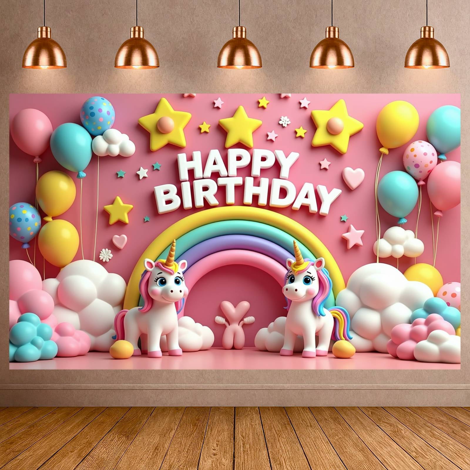 Colorful Banner Heart-shaped Party Backdrop Cupcake Design Sweet Style ...