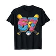 Colorful Baseball Drip Number 67 T-Shirt for Fun 67th Birthday ...