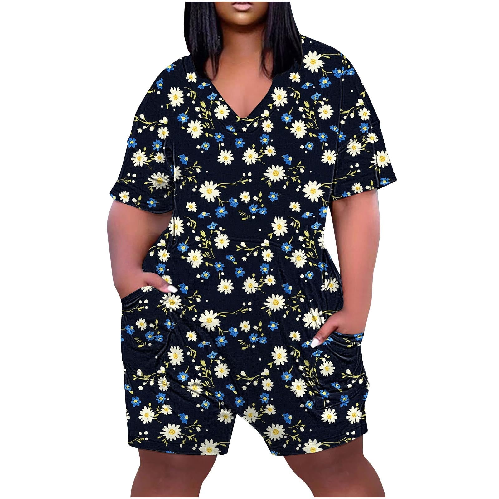 Colorful Basic Brunch Coveralls Shortalls for Women Fall Summer Floral ...