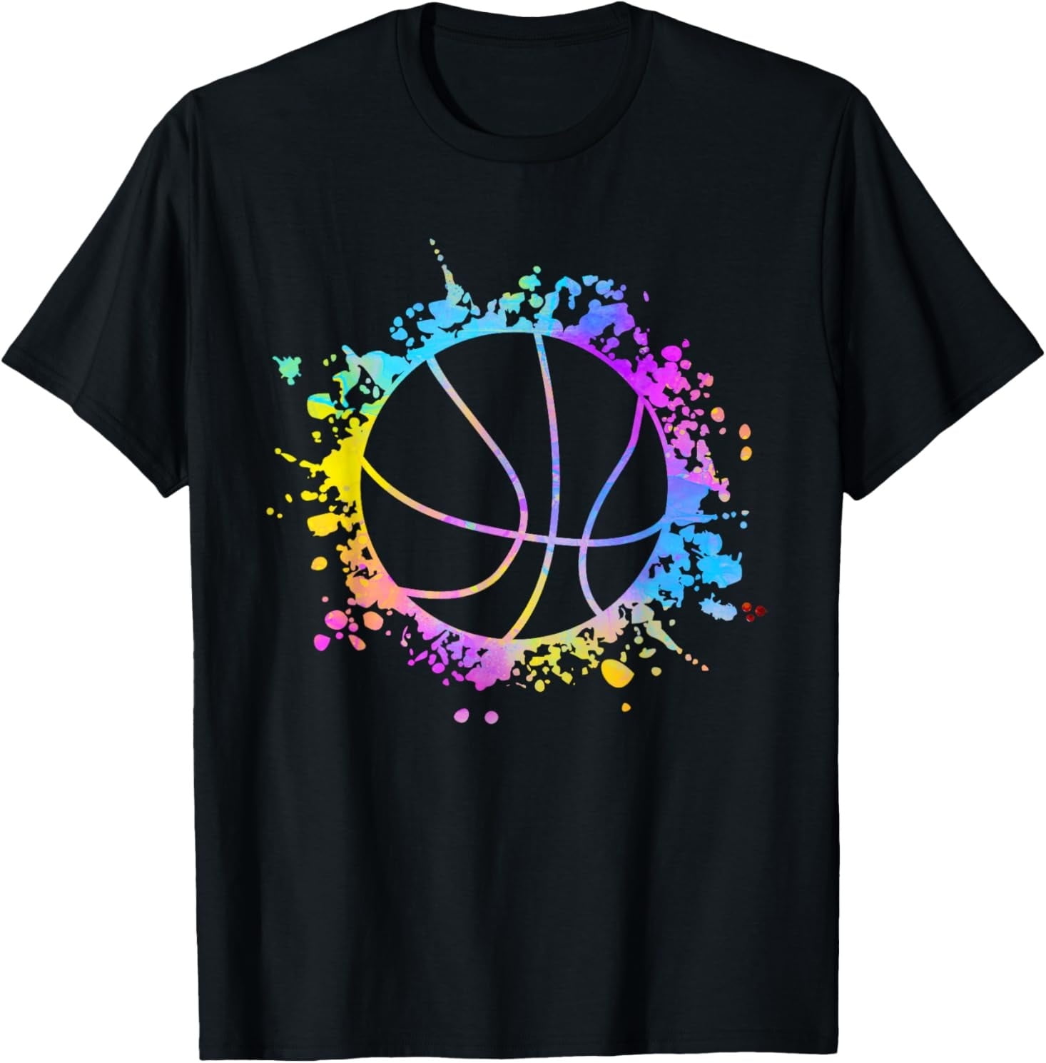 Colorful Basketball Splatter T-Shirt – Fun Tee for Teens & Coaches - Walmart.com