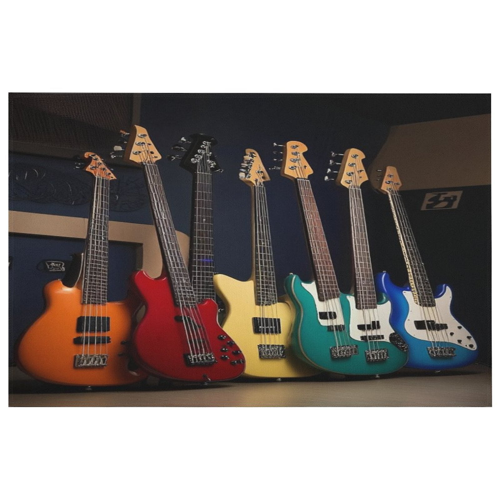 Colorful Bass Guitars Adult Home Decor Bedroom Living Room Crystal ...