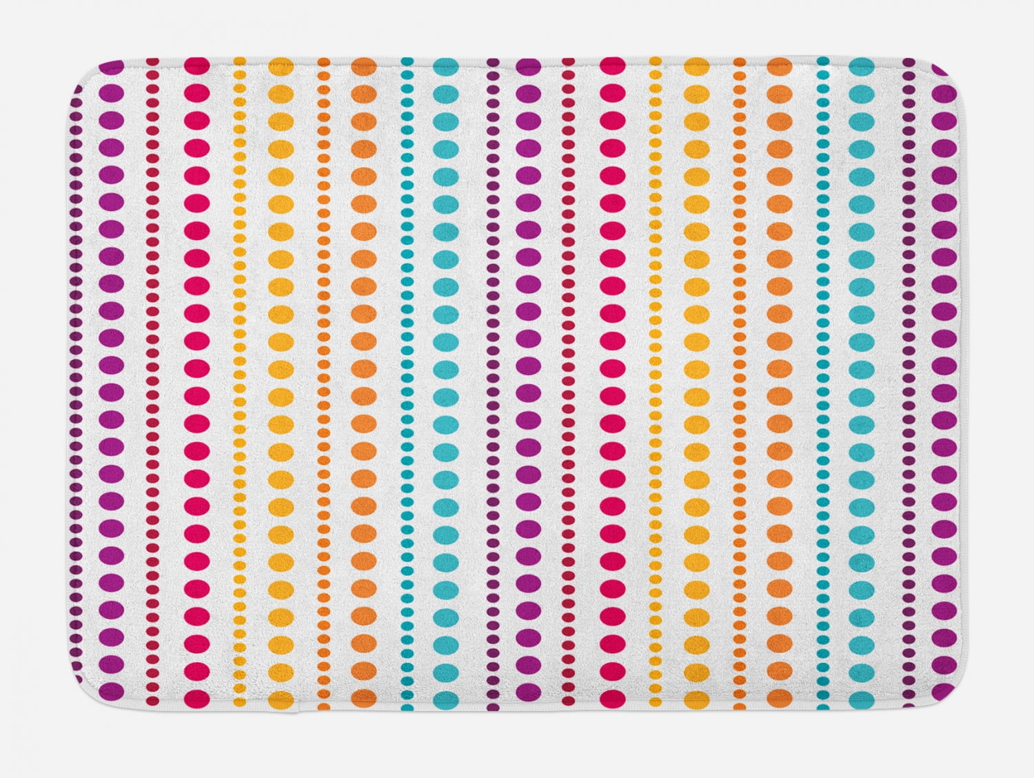 Colorful Bath Mat, Half Toned Retro Striped Pattern Big Little Polka ...