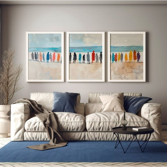 Colorful Beach Abstract Wall Art Set 3 Stretched Canvas 8x12 - Walmart.com