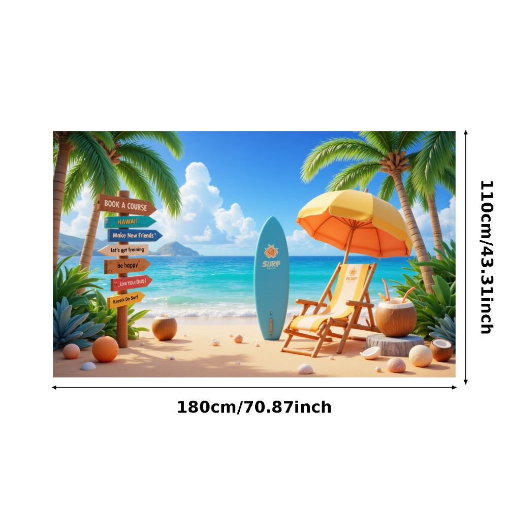 Colorful Beach Surfing Vacation Banner for Tropical Getaway Outdoor ...