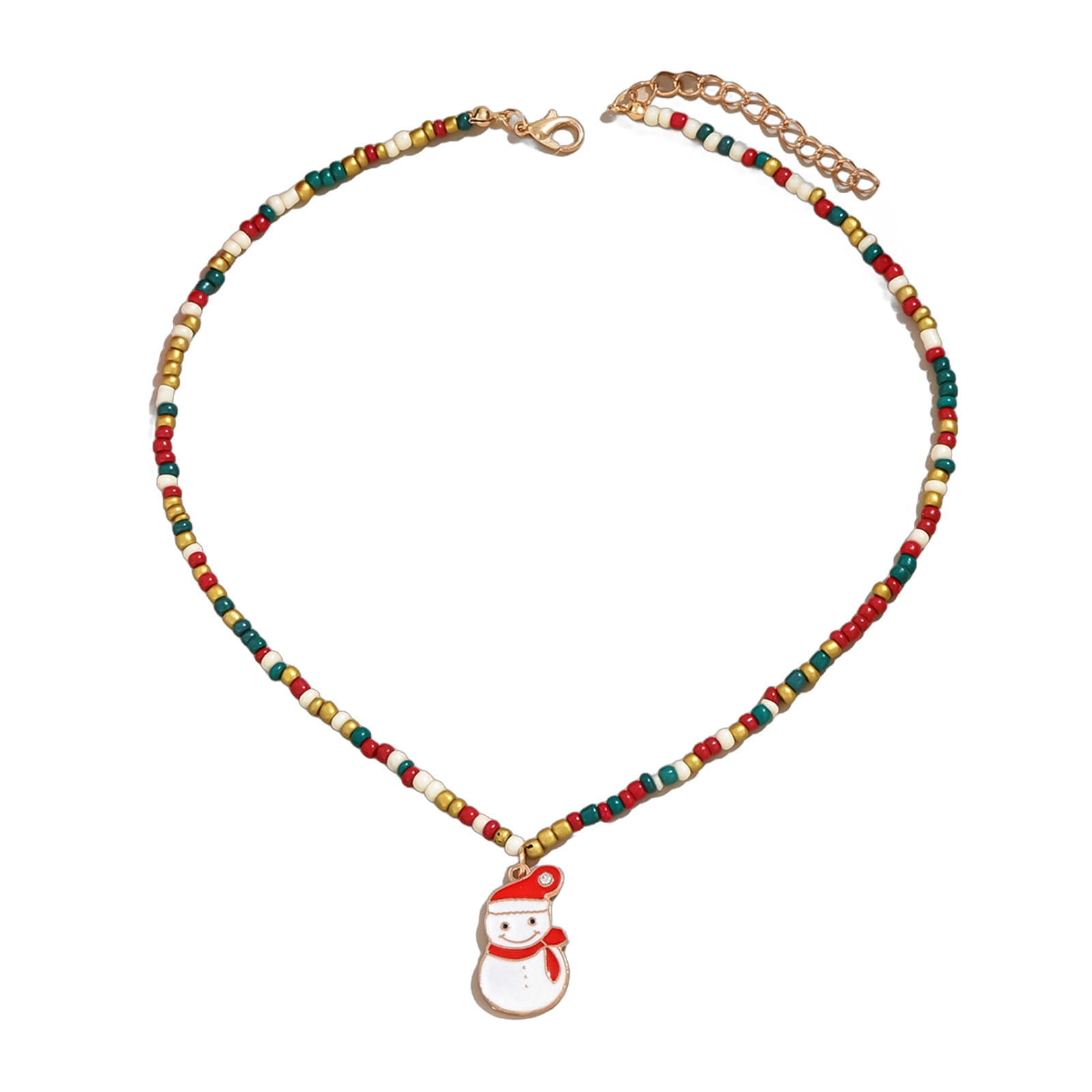 Colorful Beaded Christmas Choker Stylish Beaded Christmas Necklace ...