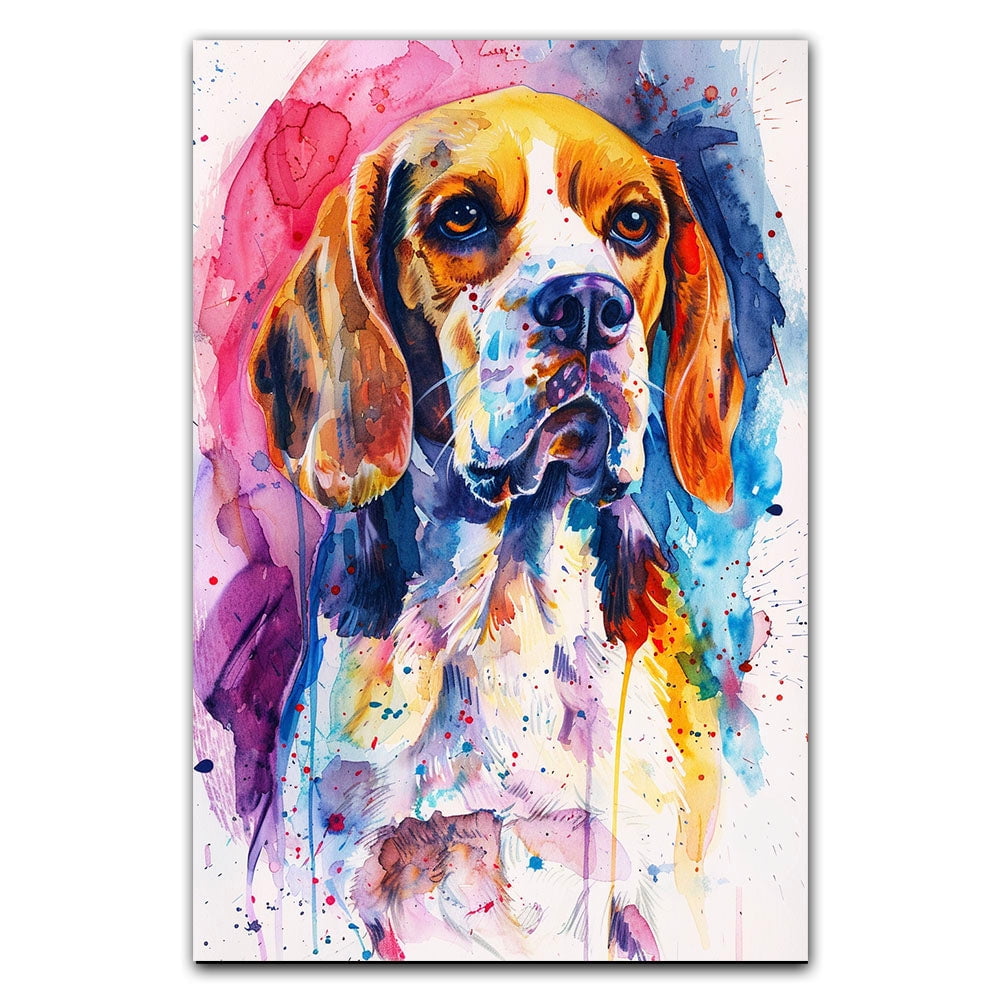Colorful Beagle Wall Art Abstract Dog Posters Animal Canvas Painting ...