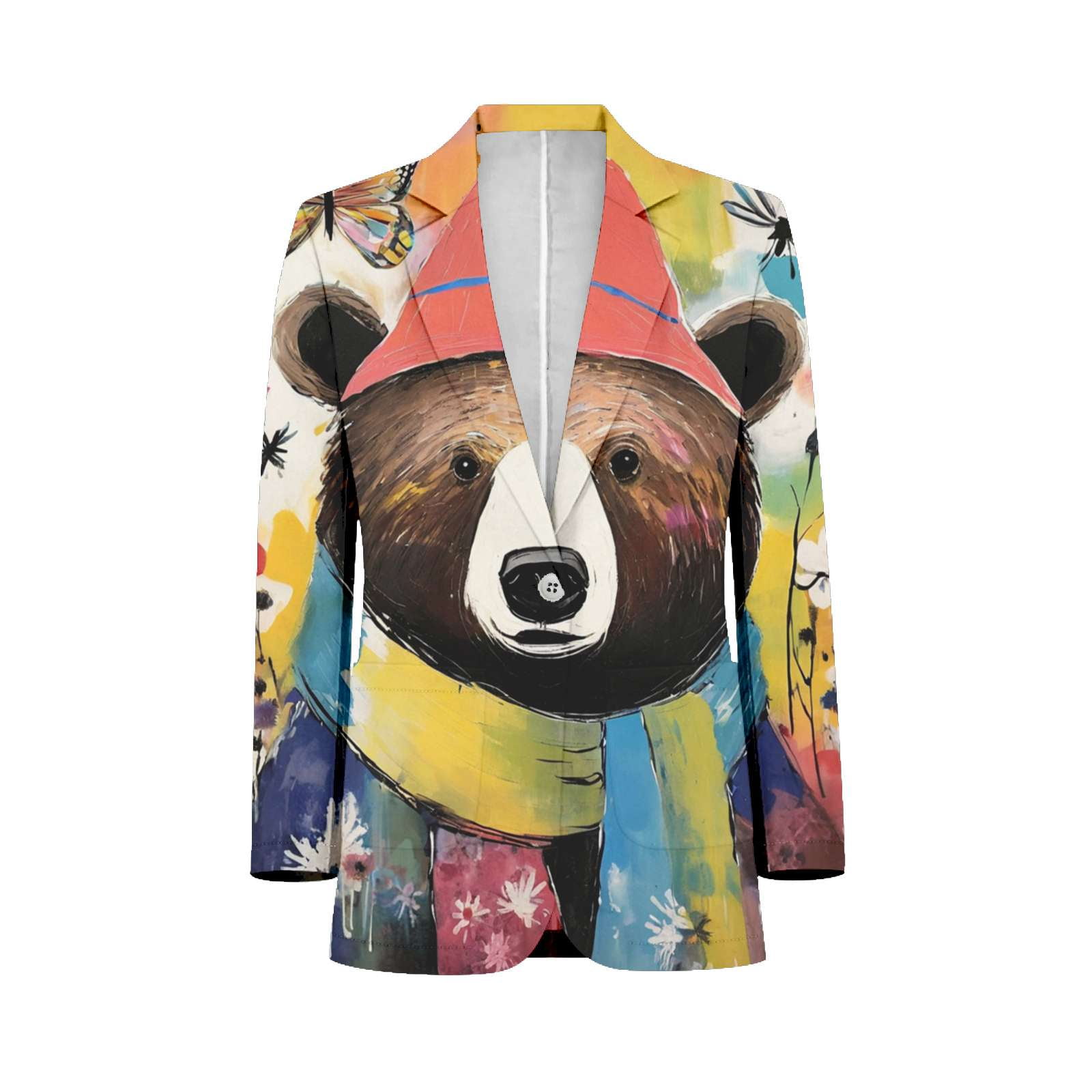 Colorful Bear Art Print Men Blazers Slim Clothing Summer Jacket Man ...