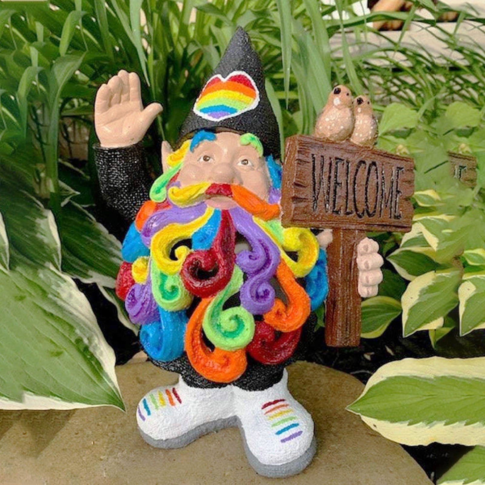 Colorful Bearded Dwarf Statue - Decorative Tabletop Ornament With Vivid ...