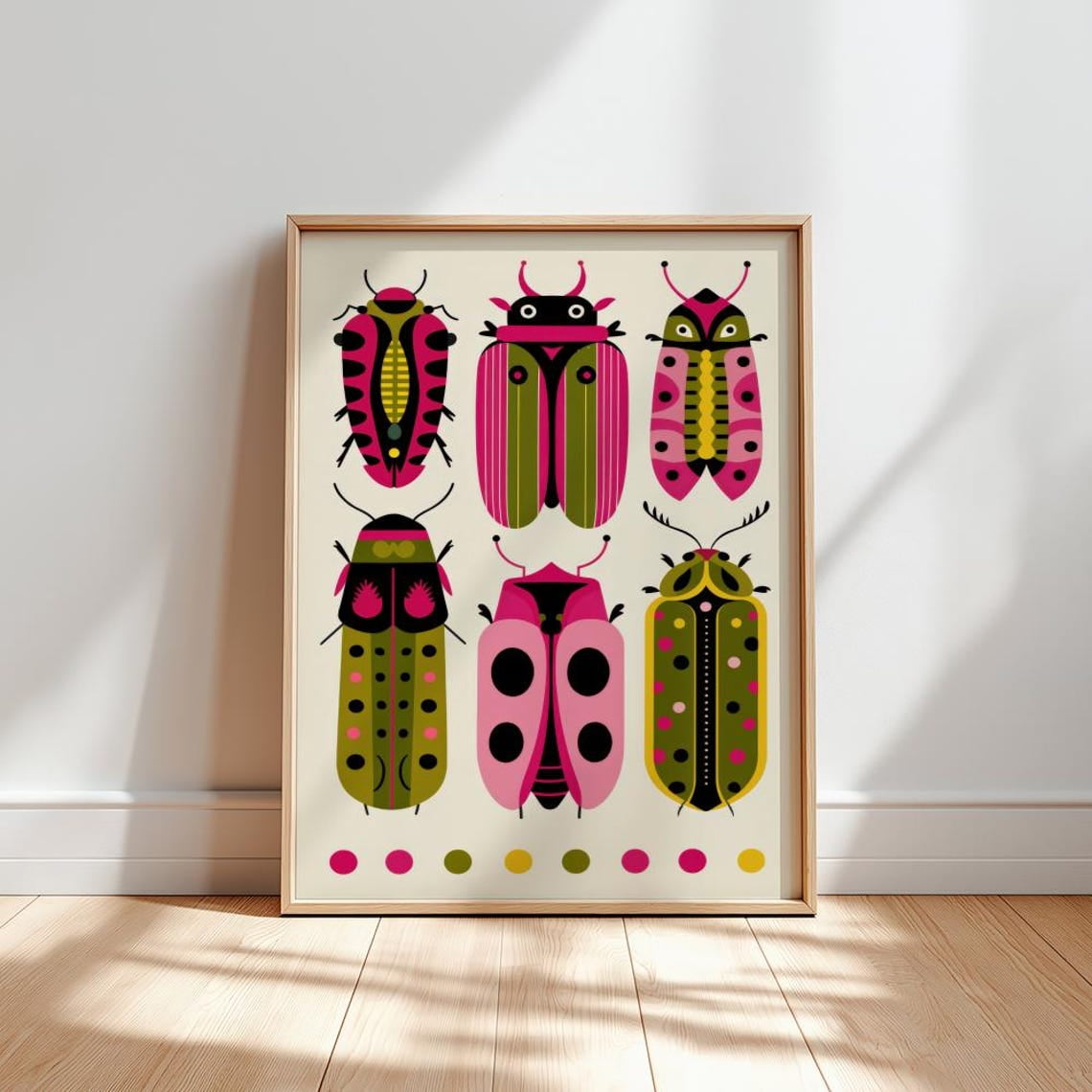 Colorful Beetle Art Poster: Modern Insect Room Decor, Unframed Poster ...