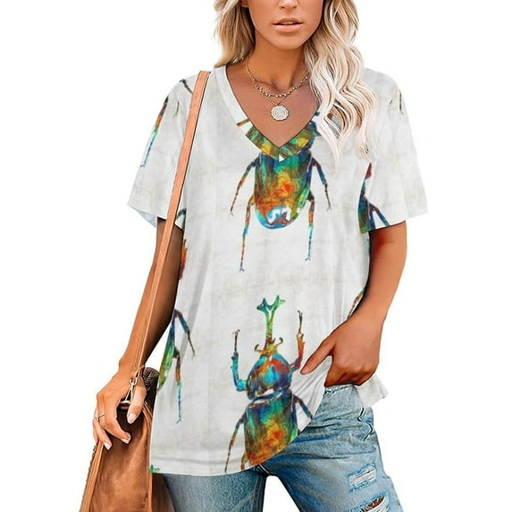 Colorful Beetle Art-Scarab Beauty-By Sharon Cummings Ruffle Short ...