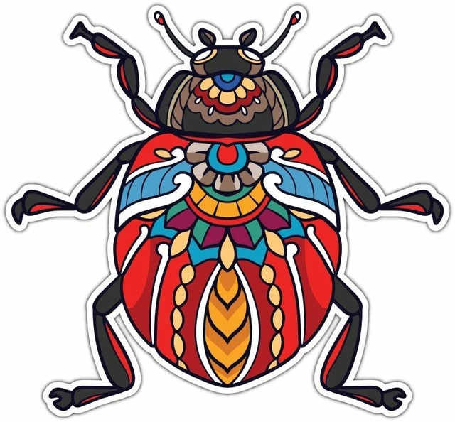 Colorful Beetle Mandala Bug Car Window Stickerphone Decal Water Bottle ...