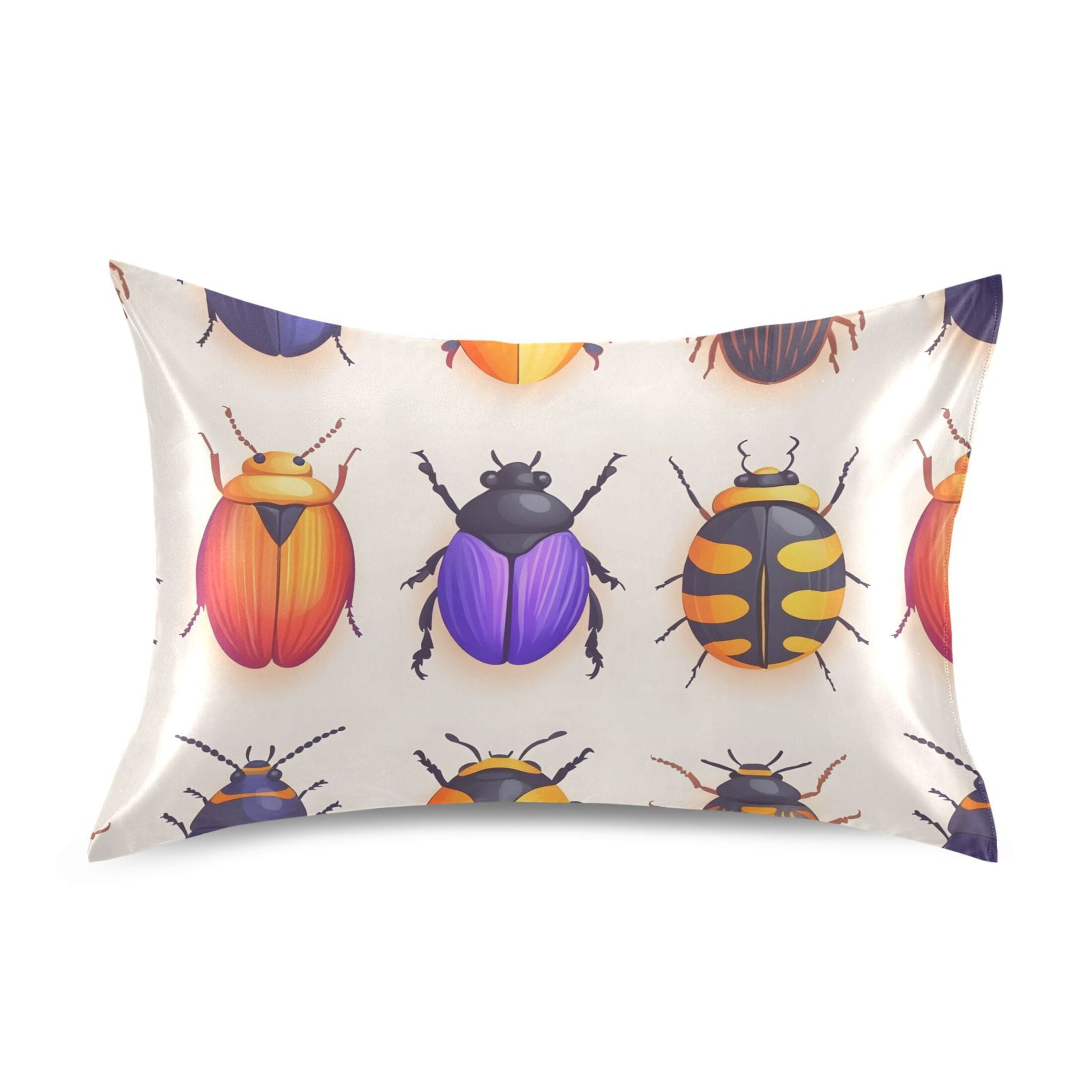 Colorful Beetles Design Pillowcase Standard Size Luxury Silky Soft ...