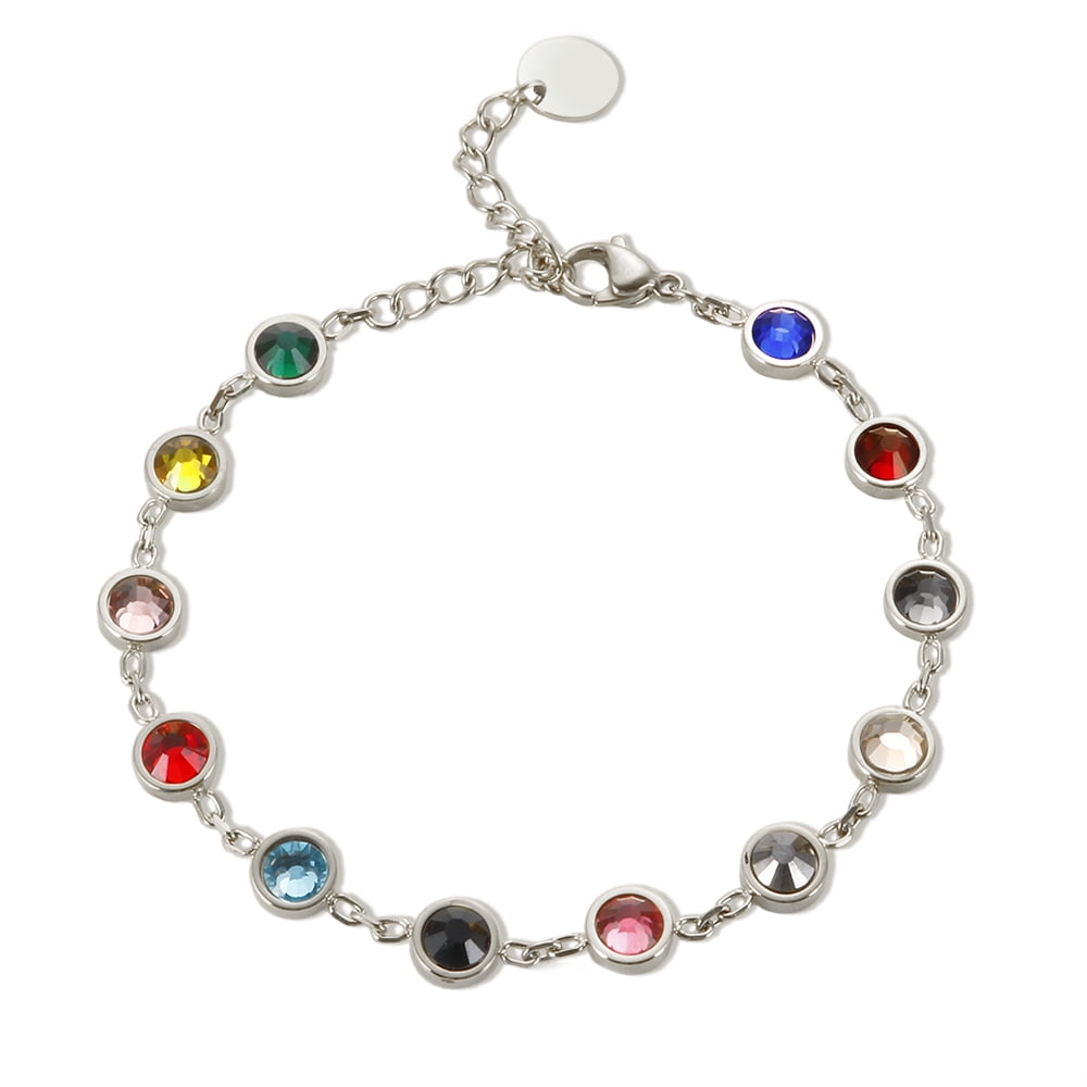 Colorful Bejeweled Bracelet Popularity T S Stainless Steel Bracelet for ...
