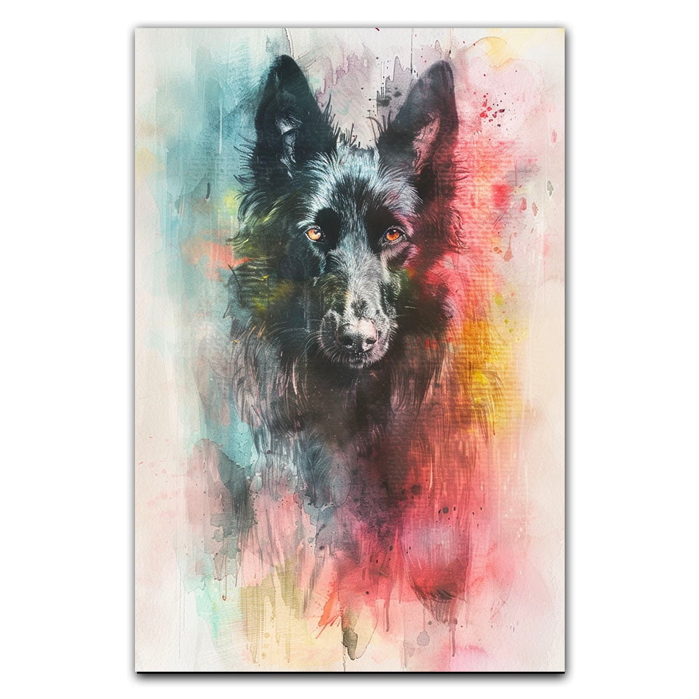 Colorful Belgian Sheepdog Wall Art Abstract Dog Posters Animal Canvas ...